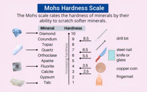 Prueba de dureza de Mohs: proceso, escala y aplicaciones